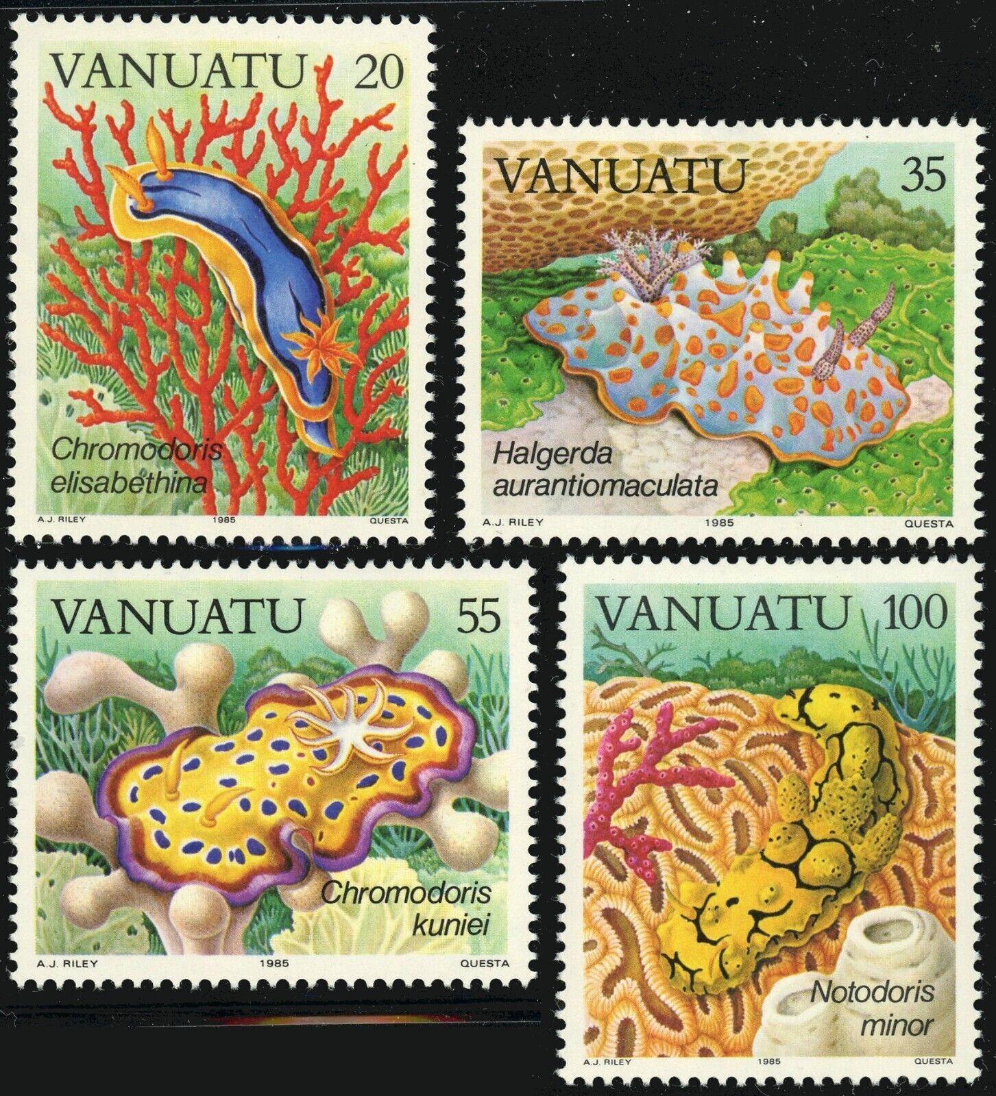Vanuatu #406-409 Sea Slugs Postage Stamps Topical 1985 Mint LH ...
