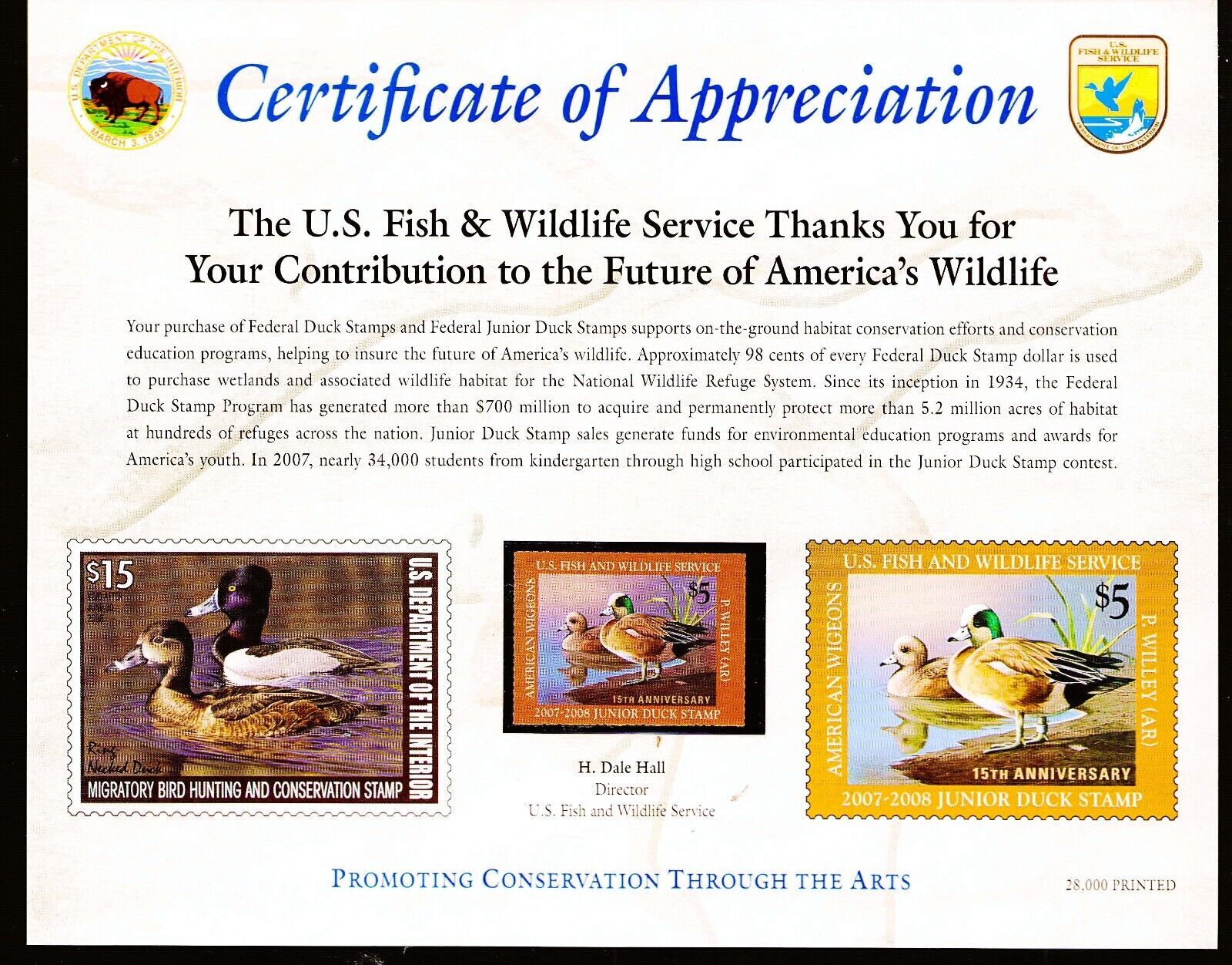Junior Duck (Arkansas) JDS15 Stamp & Federal Duck Certificate Of ...