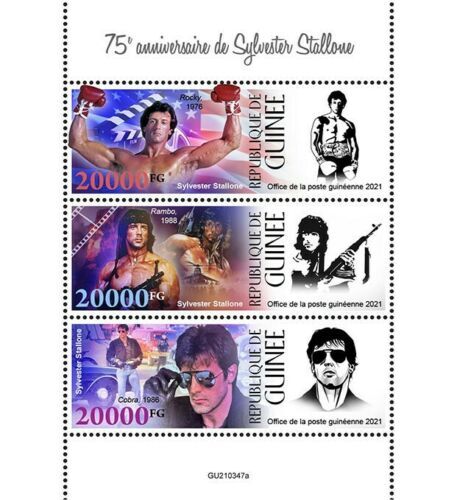 Guinea 2021 MNH Celebrities Stamps Sylvester Stallone Rocky Rambo ...