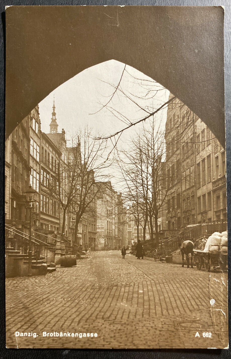 1926 Oliva Danzig Real Picture postcard Cover Bank Alley | Europe ...