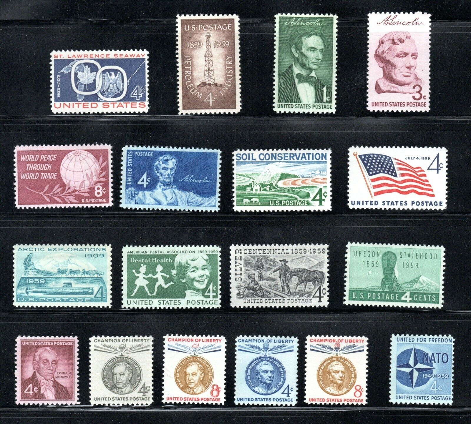 1959 COMMEMORATIVE YEAR SET * U.S. Postage Stamps MNH | United States ...