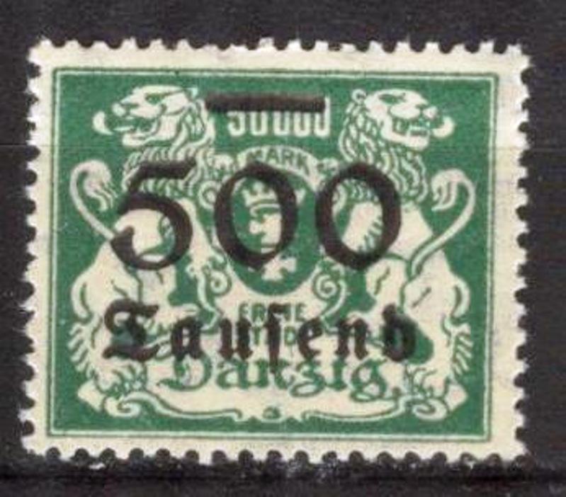 Danzig 1923 Coats of Arms Overprint 500T on 50000 M. Mi. 162 MNH ...
