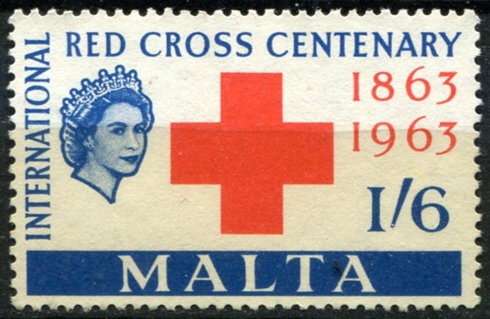 Malta Sc#293 MH/Unused, 1s6p bl & red, Centenary of the Red Cross (1963 ...