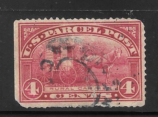 #Q4 Used Single Rural Carrier Fault | United States, Parcel Post Stamp ...