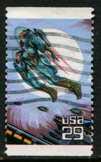 2743 US 29c Space Fantasy bklt sgls, used | United States, General ...