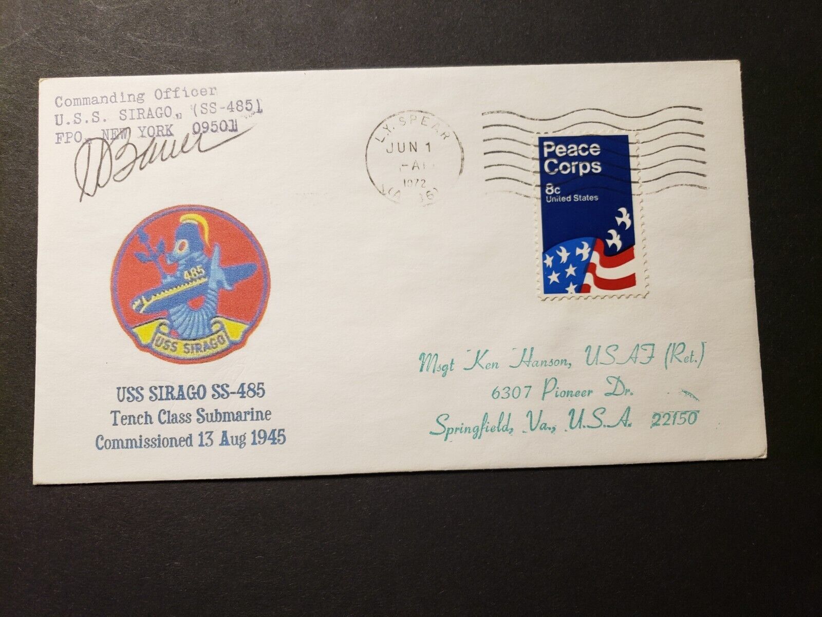 Submarine USS SIRAGO SS-485 Naval Cover 1972 Signed Cachet | United ...