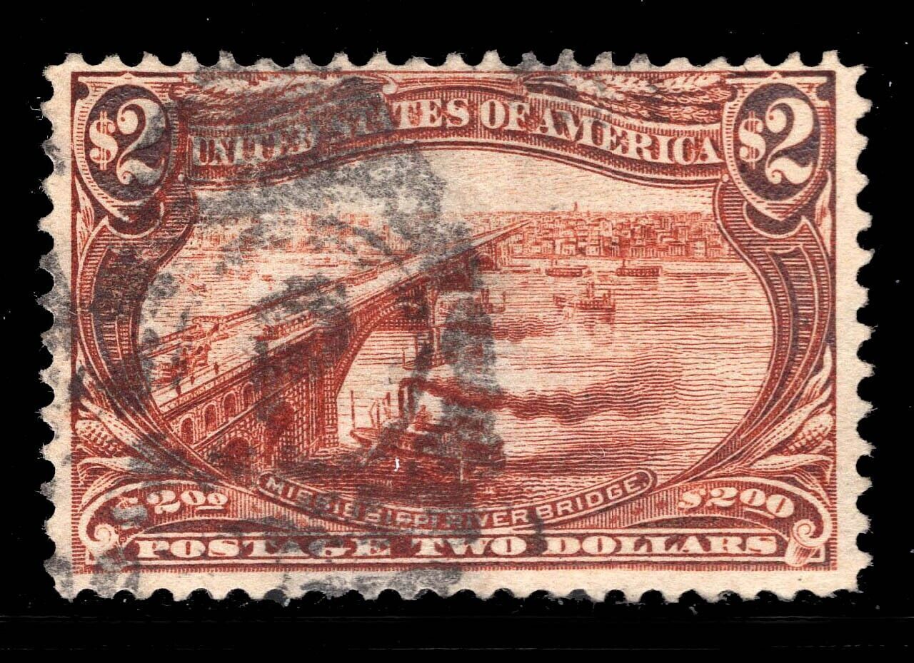 US Stamps #293 $2 Trans-Miss Used Sound CAT. $1,000 LOT #80986 | United ...