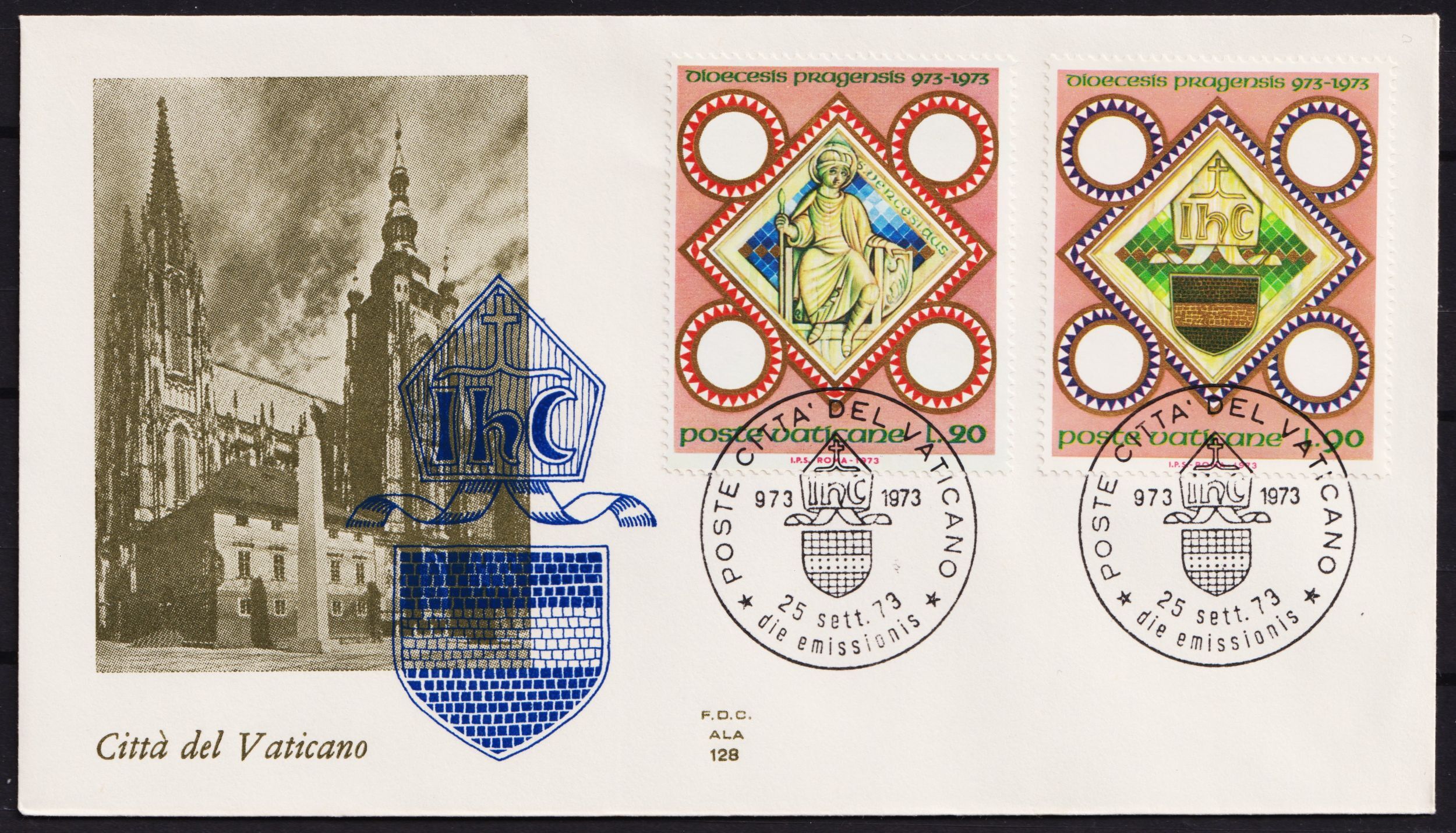 FDC Vatikanstaten 1973 Millennium of the diocese of Prague Scott: 541 ...