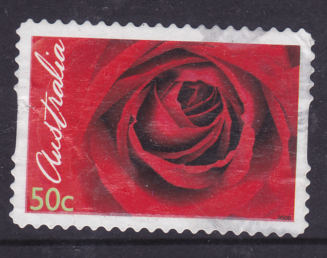 Australia #2487 -2006- Greeting Stamp"Red Rose" -used 50c / HipStamp