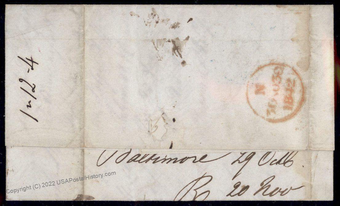 USA 1842 Boston Caledonia London Great Britain Transatlantic Mail ...