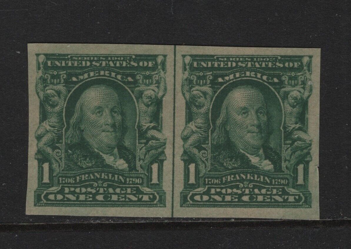 314 line pair original gum lightly hinged nice color cv $ 45 ! see pic ...