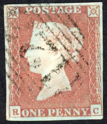 1841 Penny Red (RC) Plate 90 Fine Four Margins Cat 38 pounds | United ...