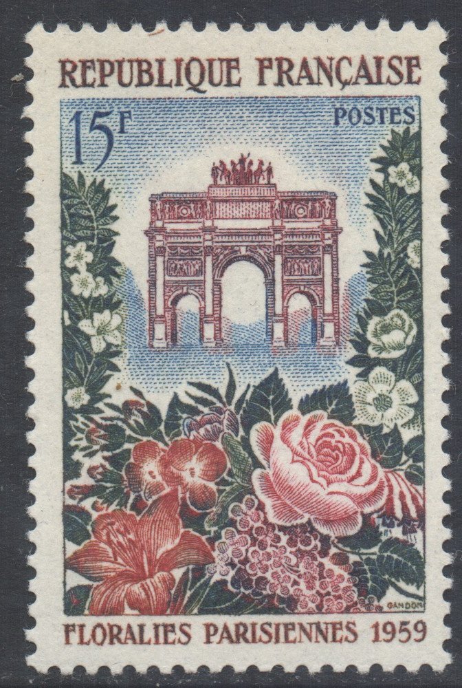 France SG1413 - YT 1189, 1959 Paris Flower Festival 15f MH* | Europe ...