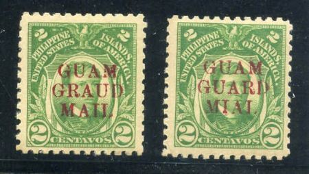 US Guam M7a-b Guard Mail F - VF LH Mint "Shiny" OG "Guard" + "Mial ...
