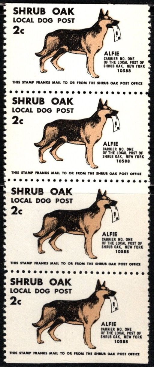 1966 US 2 Cents Shrub Oak Local Dog Post of Alfie the Dog Stamp ...