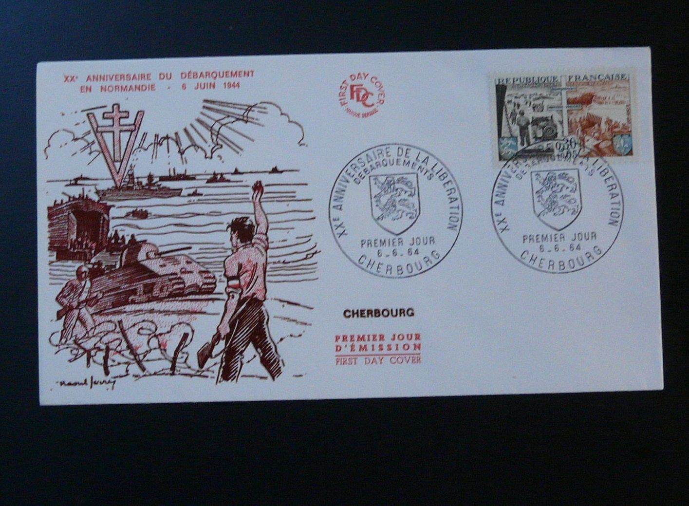 war ww2 20 years D-Day in Normandy FDC 1964 | Europe - France ...