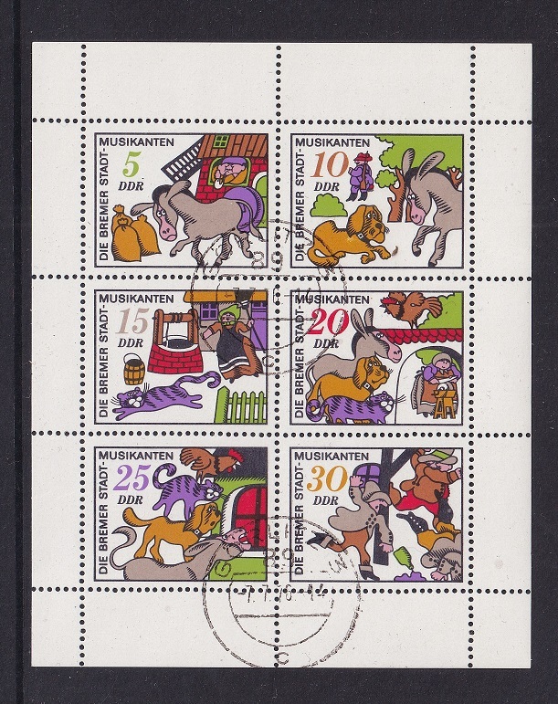 Germany DDR #1339-1244a cancelled 1971 fairy tale Bremen musicians ...