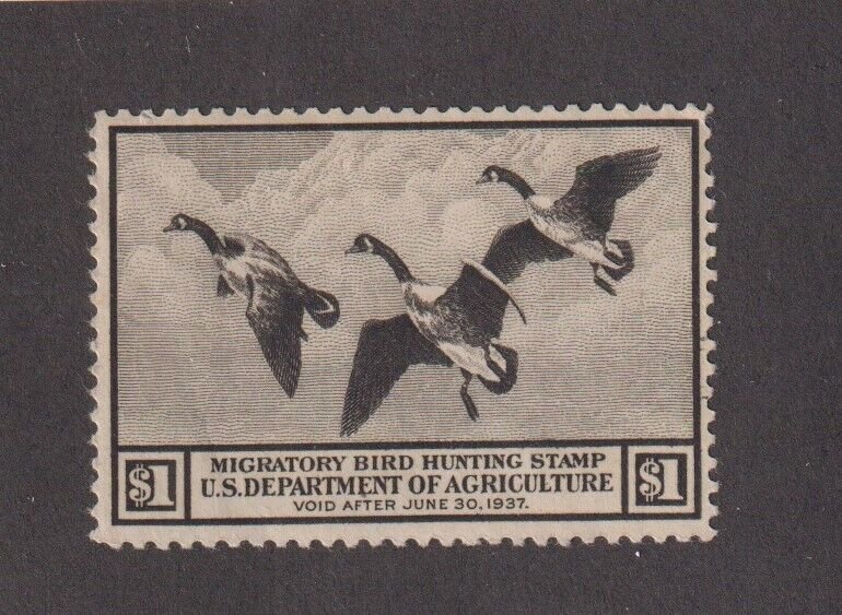 US: Federal Duck Hunting Stamp, Sc #RW3, MNH (creases & pencil notes ...