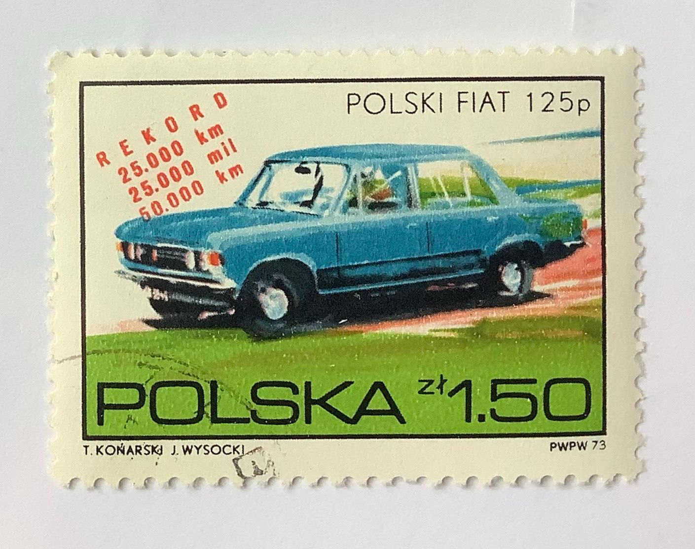 Poland 1973 Scott 2014 CTO - 1.50Zł, Polish vehicles, car, Polski Fiat ...