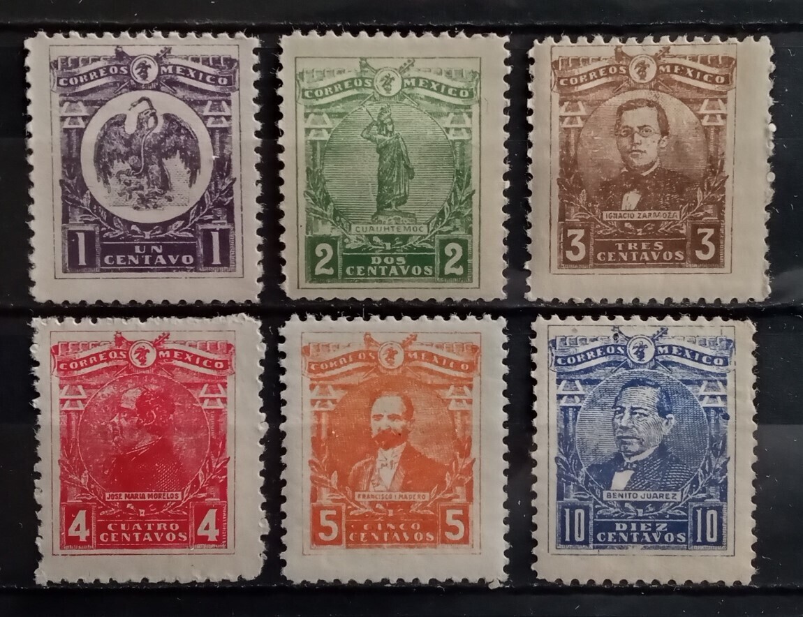 Mexico stamps set 1915 Postage unused worn/no gum, fair condition as ...