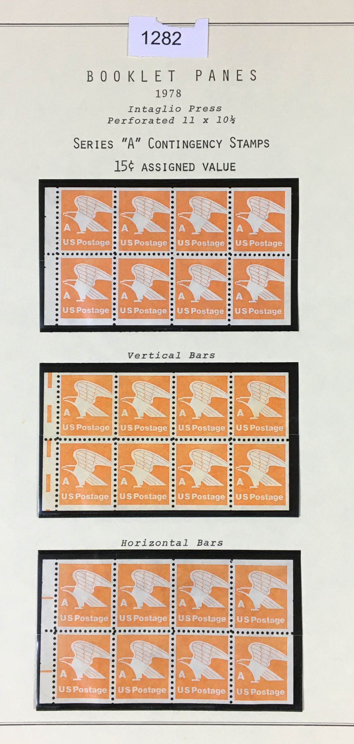 US Stamps # 1 Booklet Panes Group 1978 Mint OG $ LOT #1282 | United ...
