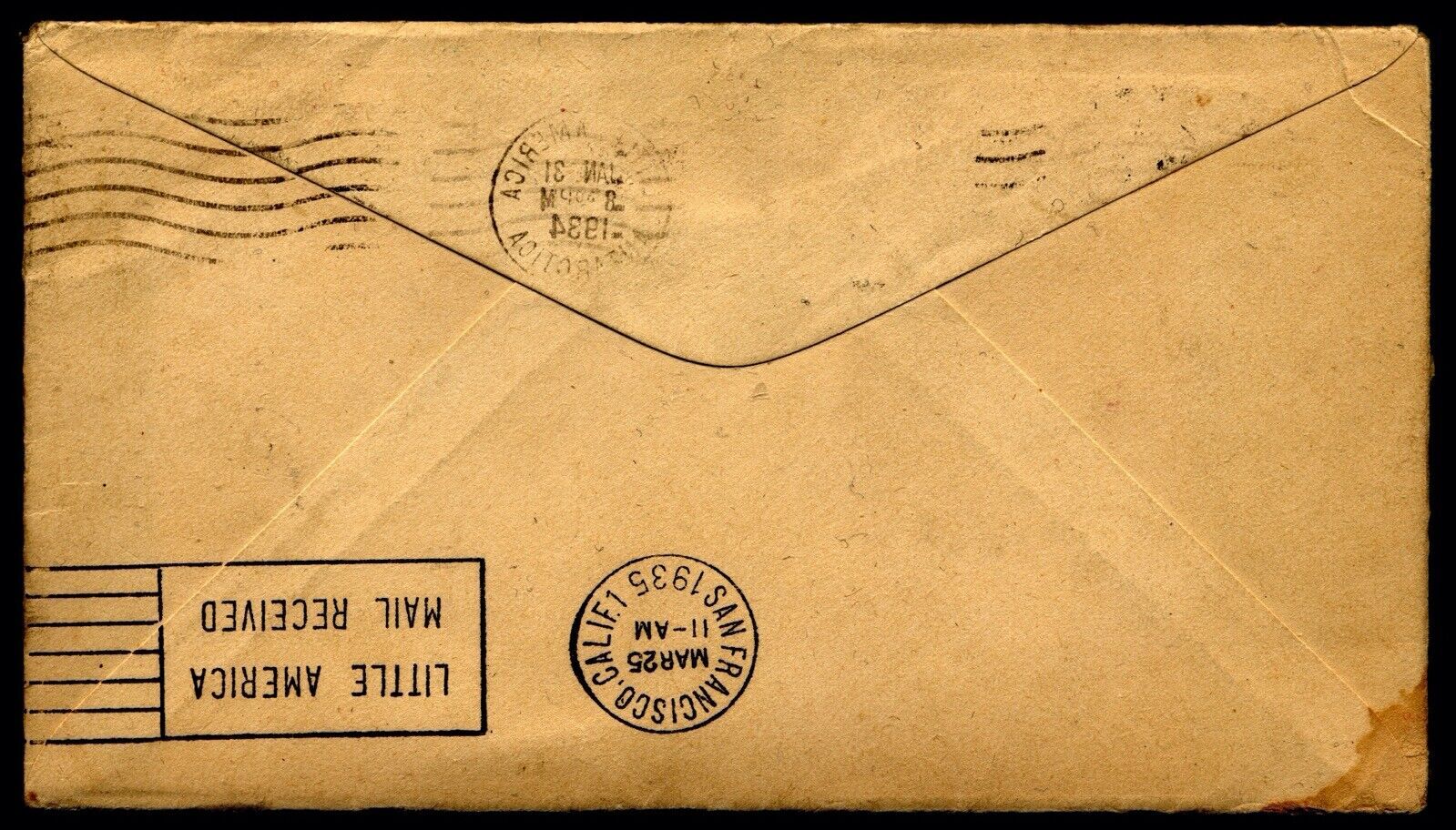 US Little America cover with delayed delivery of one year,Auxiliary ...