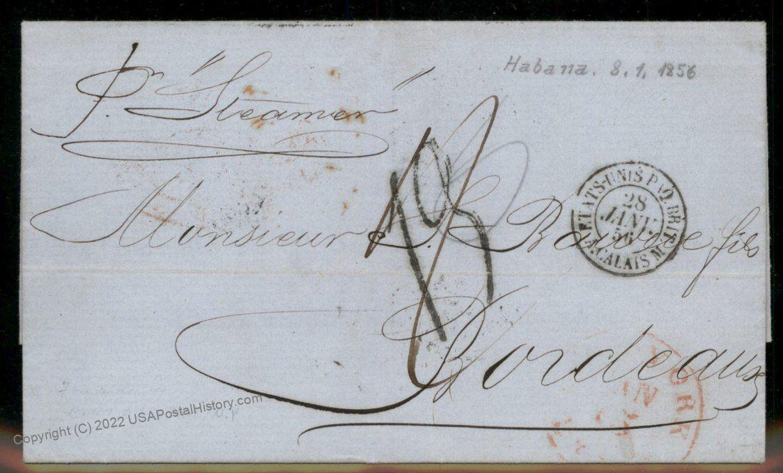 USA 1836 Havana NY Forwarding Agent Fort Lindam England Cover Ship ...