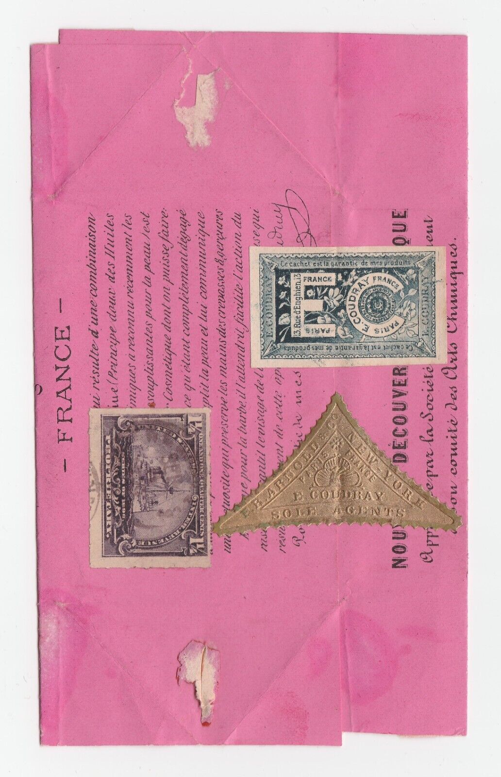 France Soap full wrapper with Rare Cinderellas triangle 1898 USA ...
