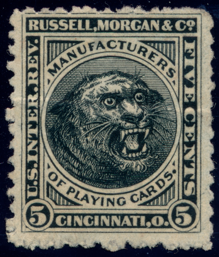 US RU16d 5c 1878 Private Die Playing Card Stamp Russell & Morgan & Co ...