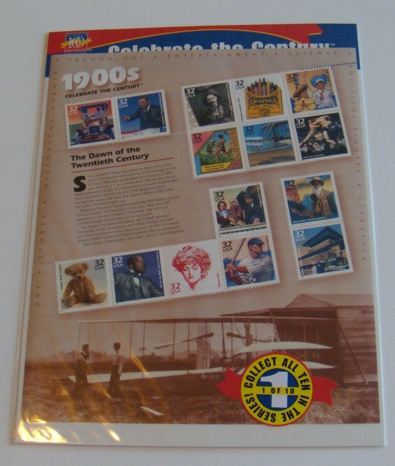 CELEBRATE THE CENTURY 1900-1990. Complete 10 Sheet Set US PS Stamps ...