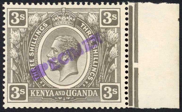 KUT SG90s KGV 3/- Brownish Grey Opt Specimen locally U/M | Africa ...