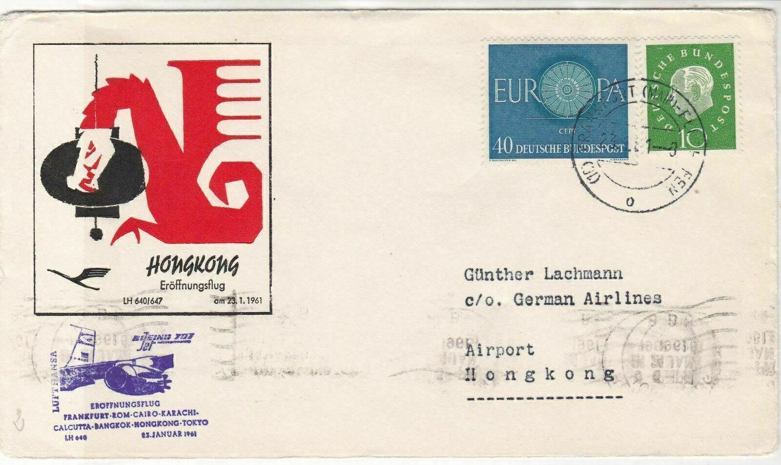 Germany Europa 1961 Boeing 747 Jet Slogan Frankfurt-Tokyo Stamps Cover ...