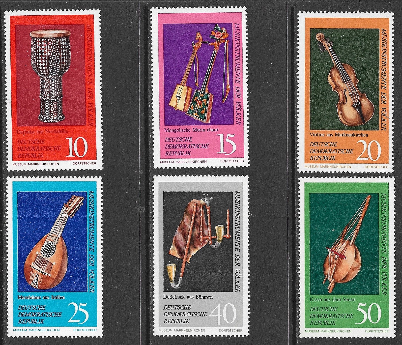 EAST GERMANY DDR 1971 Musical Instruments Set Sc 1330-1335 MNH | Europe ...