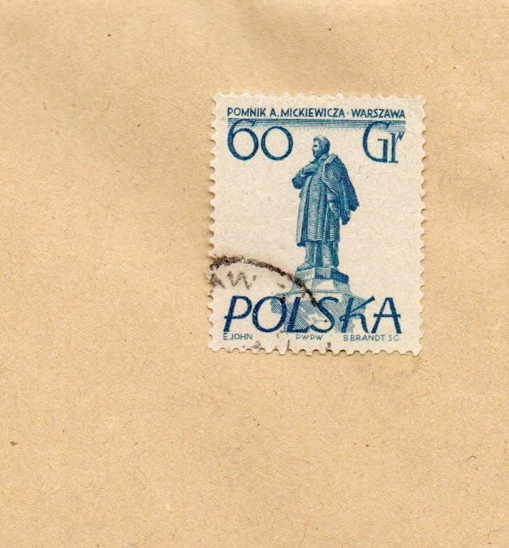 Poland - 1955 - Poland - Monument of Adam Mickiewicz - 100 pieces ...