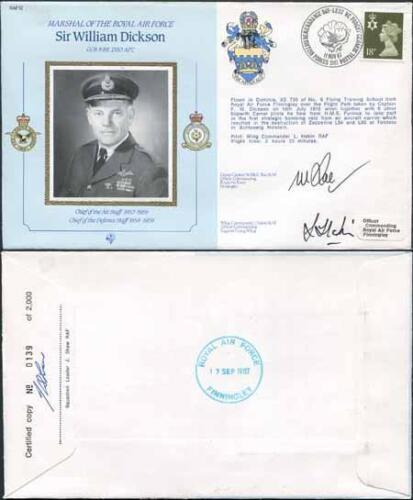 CDM12a RAF COMMANDER Sir William Dickson signed Gp Capt Rae and Wg Cdr ...