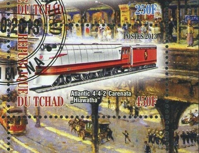 Steam Locomotives Transportation Antique Souvenir Sheet of 4 Stamps ...