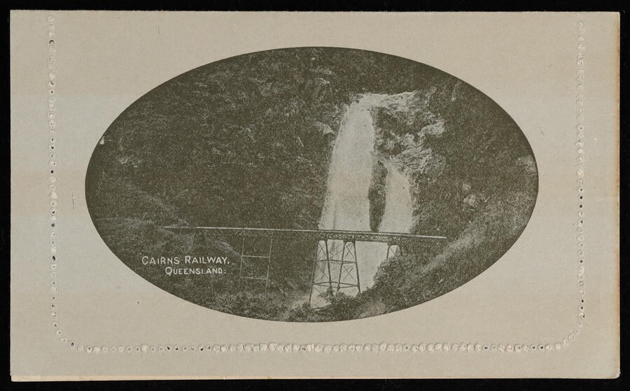 AUSTRALIA Lettercard 1913 Kangaroo 1d grey-brown die 1 view Cairns ...