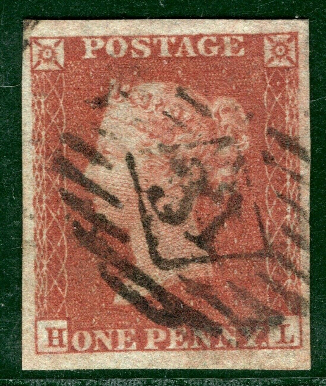 GB QV Penny Red SG.8a 1d Red-Brown VERY BLUED PAPER Variety Used Cat £ ...