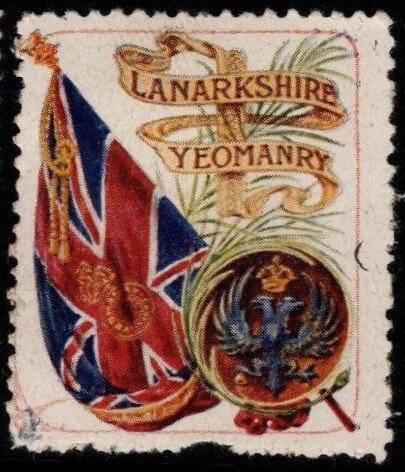 1914 WW1 France Delandre Poster Stamp Lanarkshire Yeomanry Unused ...