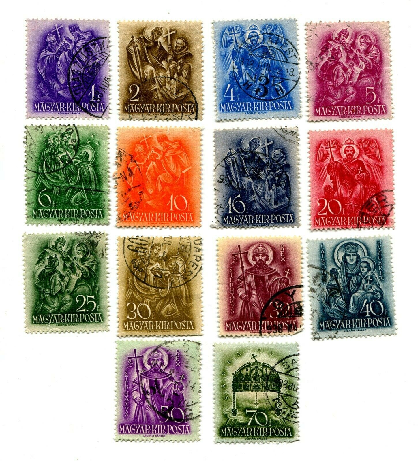 Hungary 1937 St. Stephen 900th Anniversary Scott 511-524 14 Stamps Used ...