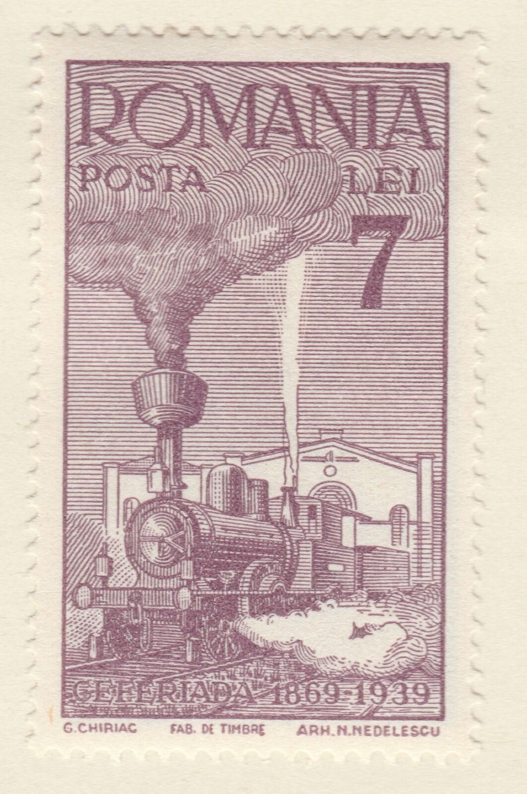 ROMANIA 1939 7L MH* Stamp A27P13F22655 Locomotive- | Europe - Romania ...