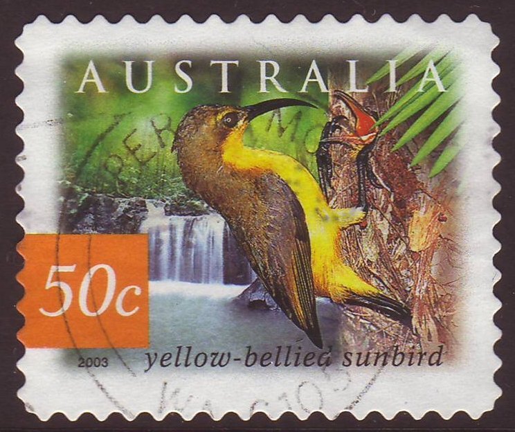 Australia 2003 Sc#2166 50c Yellow Sunbird, Birds,Wildlife,USED ...
