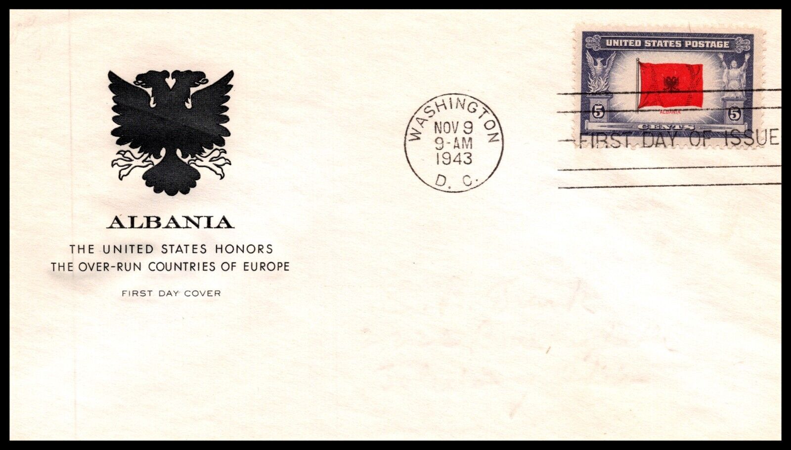 Scott 918 - 5 Cents Albania - Erased Address House Of Farnam FDC ...