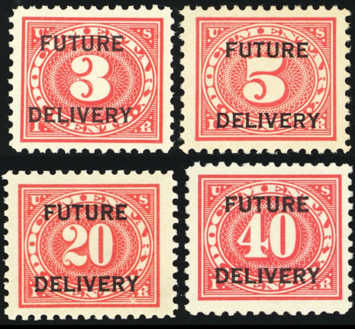 RC2/7, Mint VF NH 4 Future Delivery Stamps SCV $322.50 - Stuart Katz ...