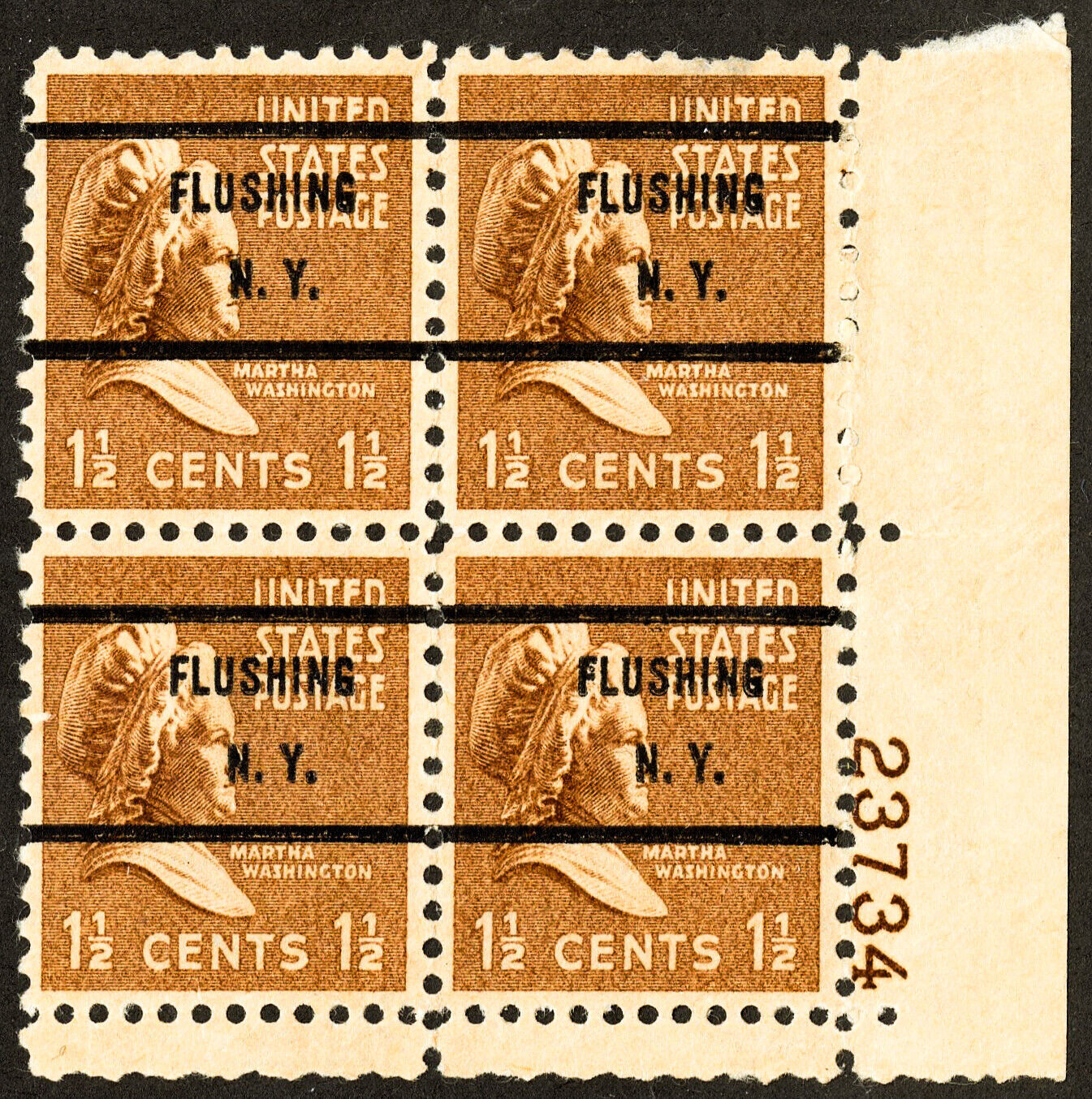 US Stamps # 805 MNH VF Pre-cancel Flushing NY Plate Block | United ...