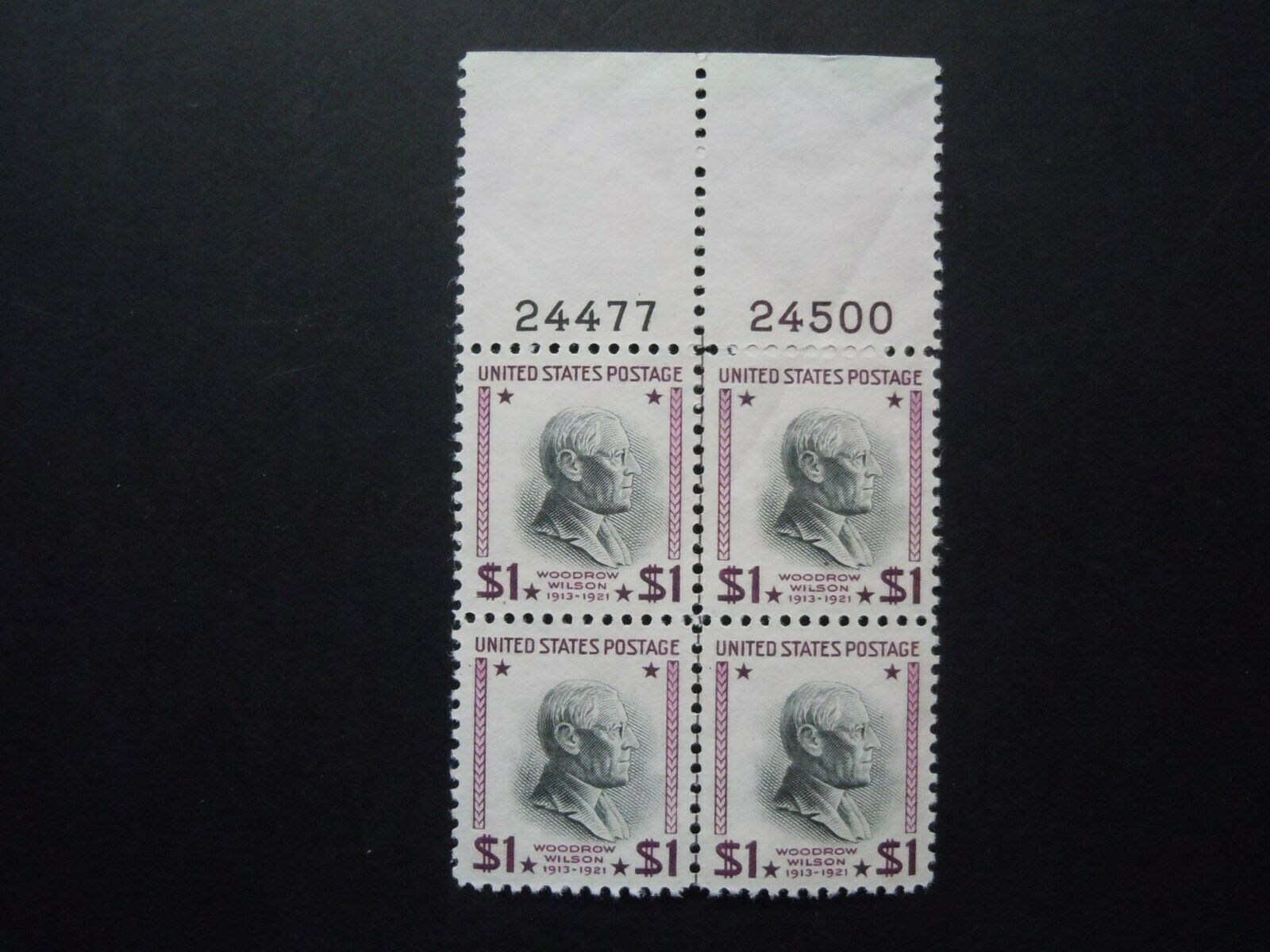 1938 #832 $1.00 Woodrow Wilson Plate Block MNH OG VF #4 / HipStamp