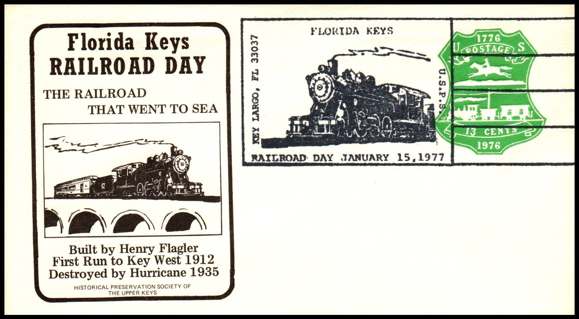 US Florida Keys Railroad Day 1977 Cover | United States, Stamp / HipStamp