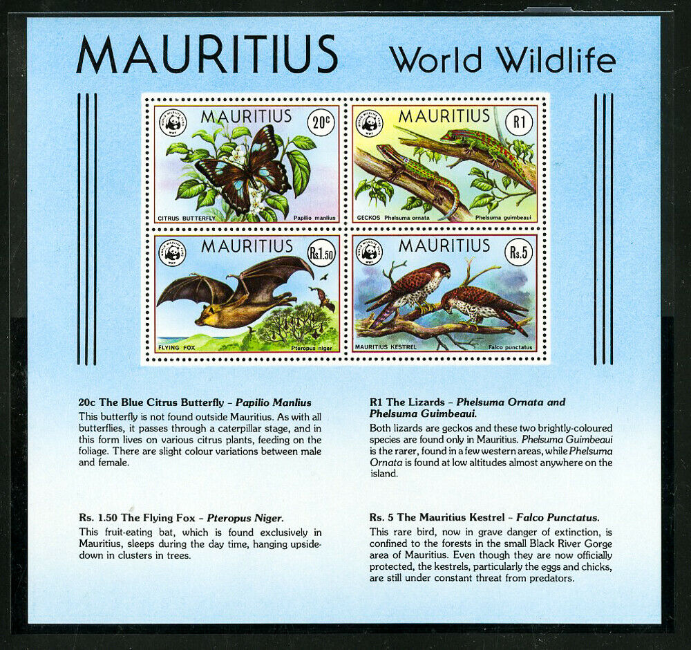 Mauritius World Wildlife WWF Stamps # 472a | Africa - Mauritius ...