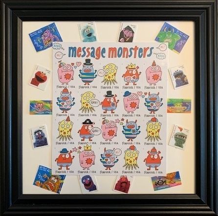 Stamp Art - U.S. & Worldwide Monster stamps montage (35 stamps) - 10x10 ...