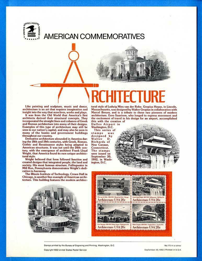 Usps Commemorative Panel #173 Architecture #2019-22 | United States ...